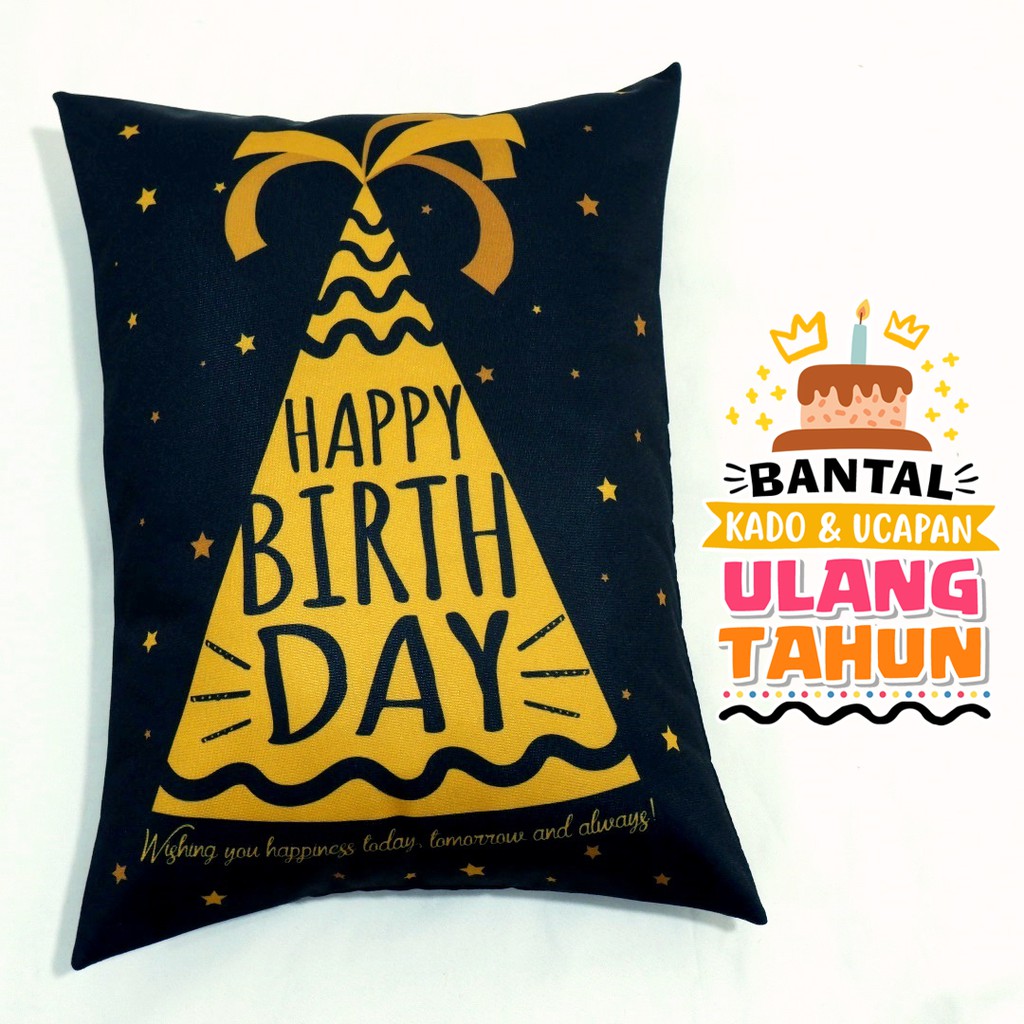 Jual Kado Hadiah Ulang Tahun Bantal Ucapan Tema Topi dan Bintang ...