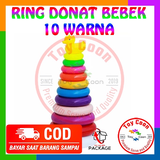Jual Mainan Anak Ring Donat Roda jumbo 10 Susun Multiwarna MURAH ...