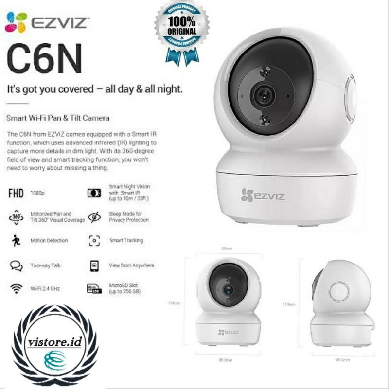 Jual CCTV Ezviz C6N 2MP 1080P Smart Wireless Pan Tilt Camera | Shopee ...