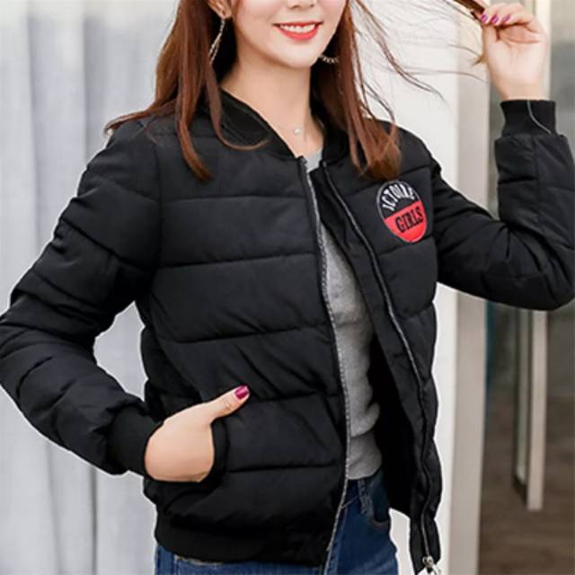 Jual Jaket winter wanita hitam terbaru model army police Garut | Shopee ...