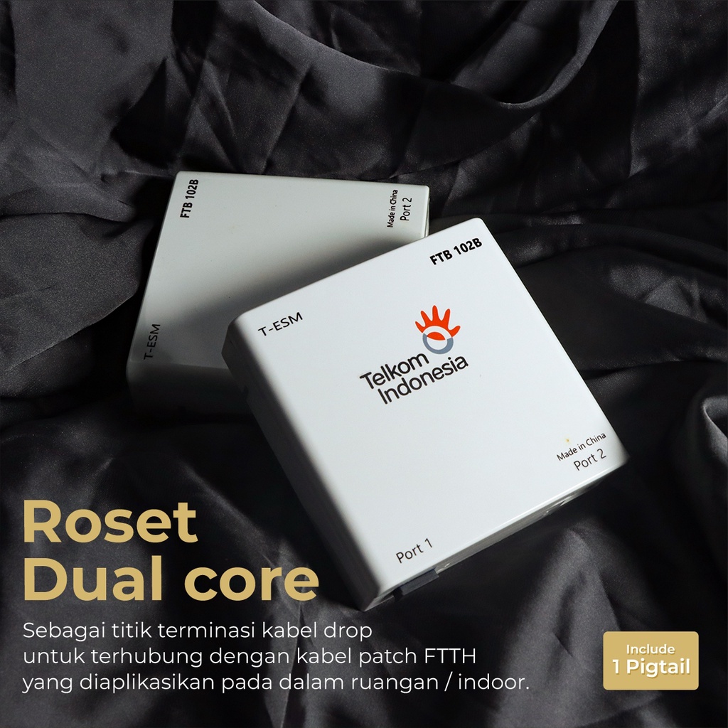 Jual Roset 2 Core 1 adapter- Roset FTTH Fiber Optik - Logo Telkom atau ...