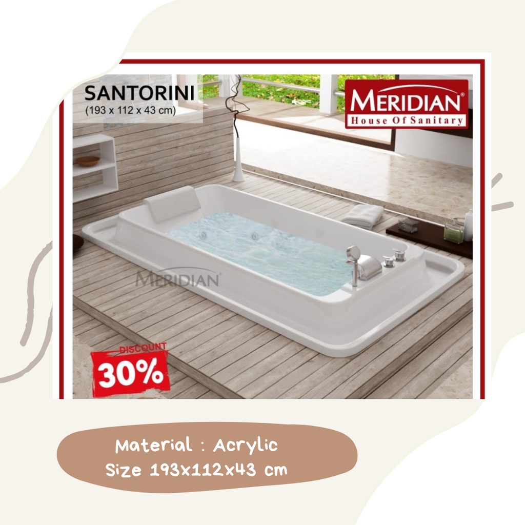 Jual Bathtub Acrylic Meridian Santorini Bath tub Tanam Acrylic | Shopee ...