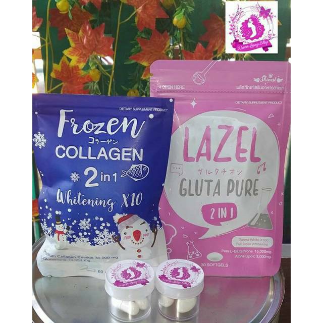 Jual Paket SHARE 7 Hari FROZEN Collagen dan LAZEL Gluta Pure Whitening ...
