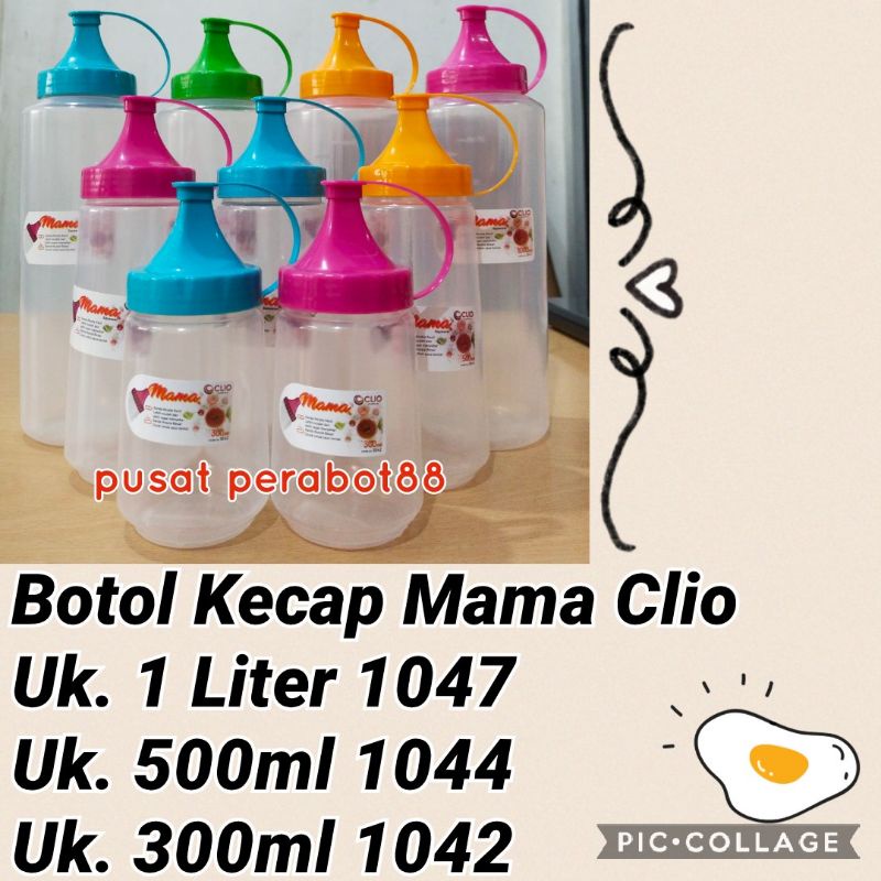 Jual Botol Kecap Mama Clio Satu Set 3 Ukuran 300ml 500ml 1Liter | Shopee Indonesia