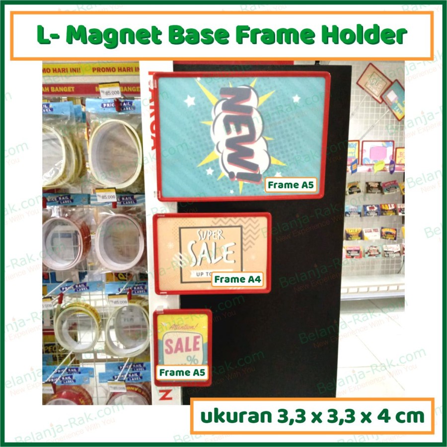 Jual L-Base Magnet Frame Holder Untuk Frame Stand Promosi | Shopee ...