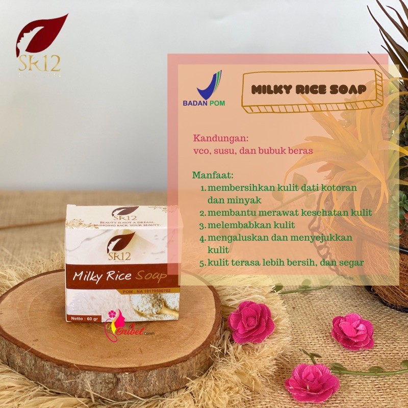 Jual Milky rice soap SR12 rekomendasi untuk wajah normal berminyak dan ...