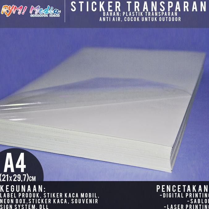 Jual Kertas Sticker Transparan A4 | Shopee Indonesia