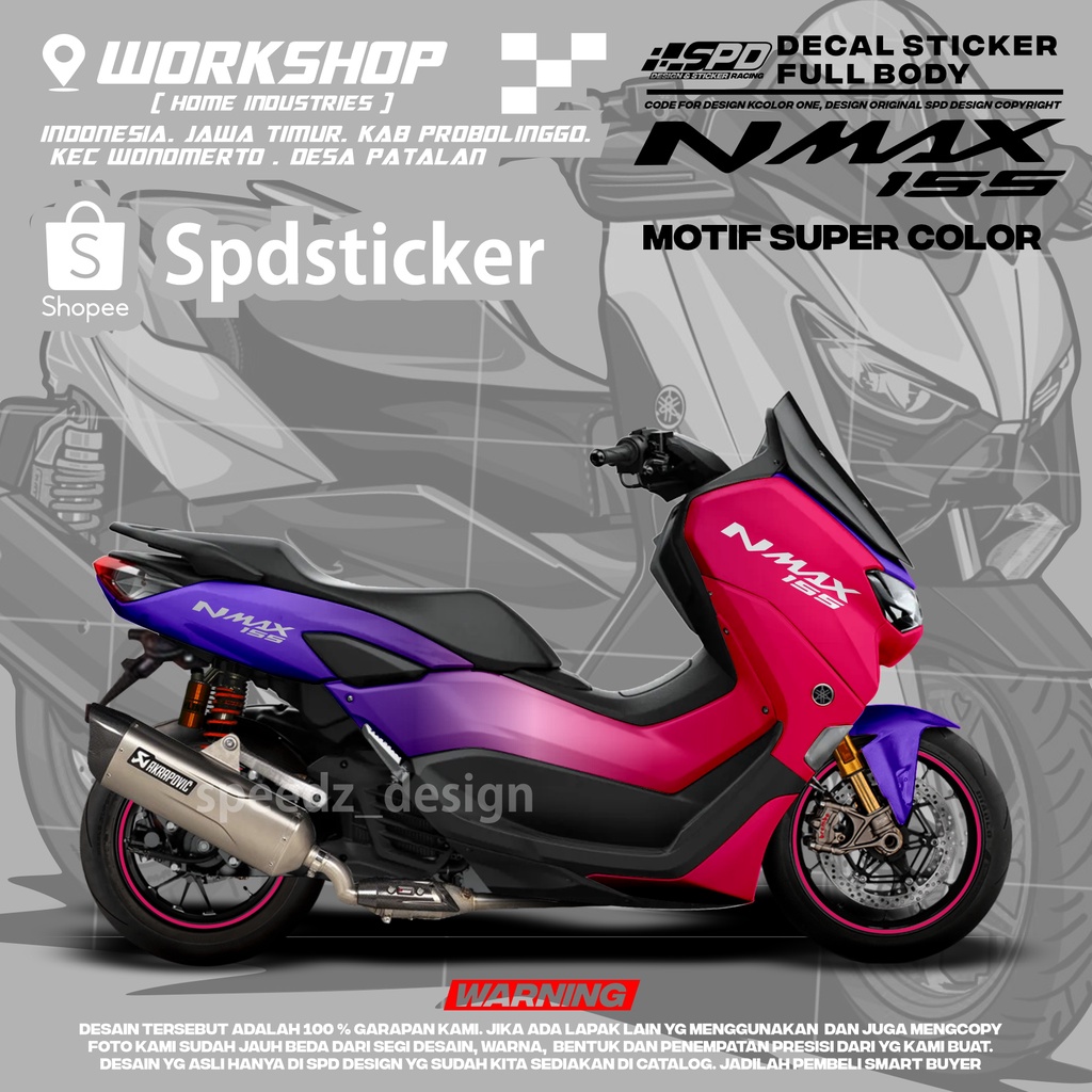 Jual decal stiker nmax 155 super colour racing keren full body | Shopee ...