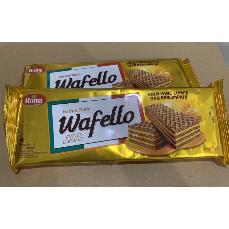 Jual ROMA WAFELLO WAFER - italian taste Butter caramel | Shopee Indonesia