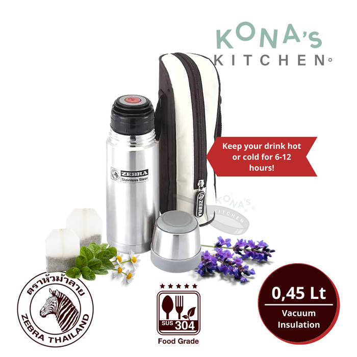 Jual Zebra Vacuum Flask 0,45 Lt Prima II (112956) / Thermos Minum ...