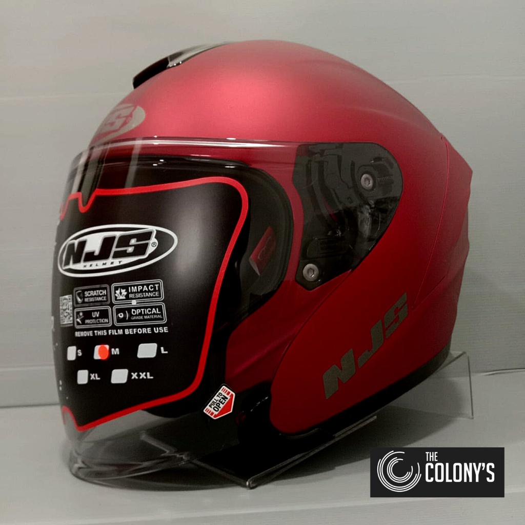 Jual HELM NJS KAIROZ SOLID POLOS SINGLE VISOR HALFFACE NJS KAIROS ...