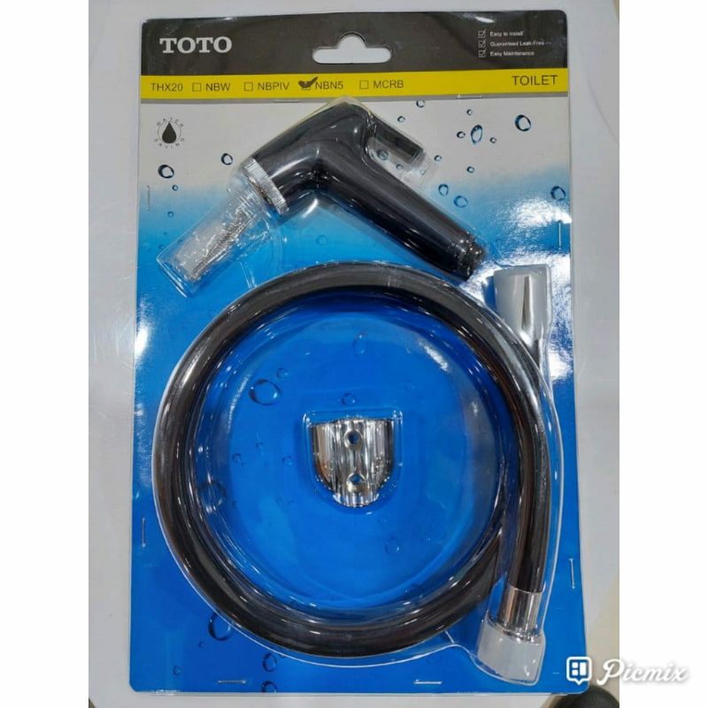 Jual Toto Jet Shower Toilet Spray Komplit Set Hitam THX20NB N5 | Shopee ...
