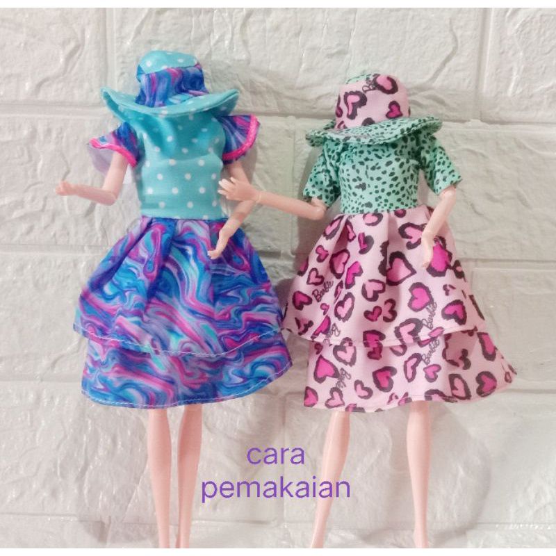 Jual baju Barbie/baju topi warna dan motif random | Shopee Indonesia