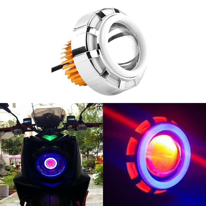 Jual LAMPU LED PROJIE U12 PROJECTOR HEADLAMP MOTOR MOBIL BULAT ANGEL ...