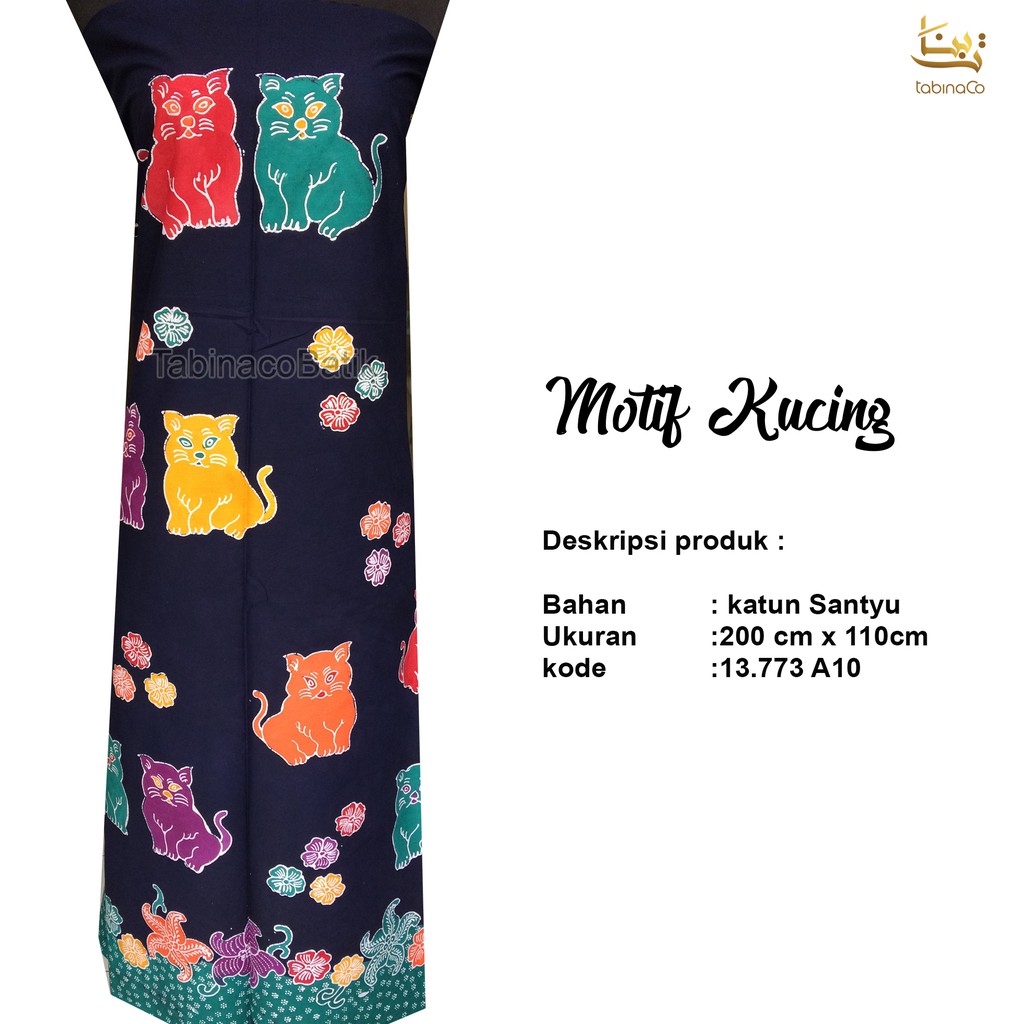Jual kain batik motif kucing dasaran navy | Shopee Indonesia