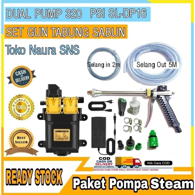 Jual MESIN POMPA AIR DC 12V 320 PSI PAKET LENGKAP GUN ZET METAL ...