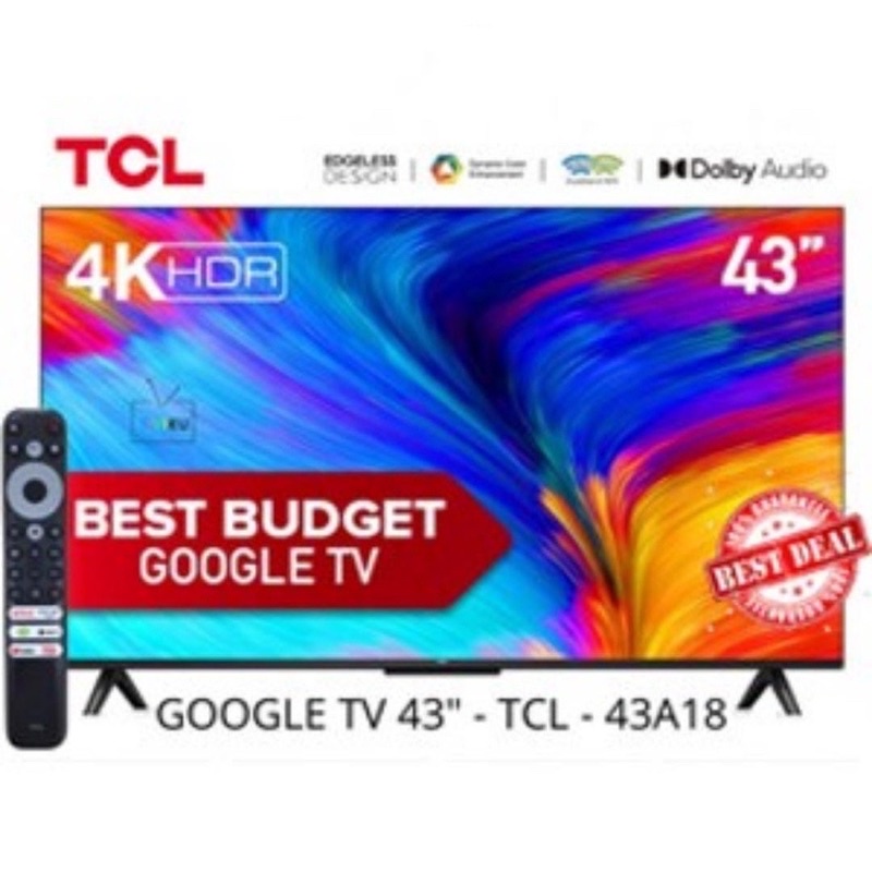 Jual Led 43” TCL 43A18 SMART Android TV 43 INCH 4K UHD | Shopee Indonesia