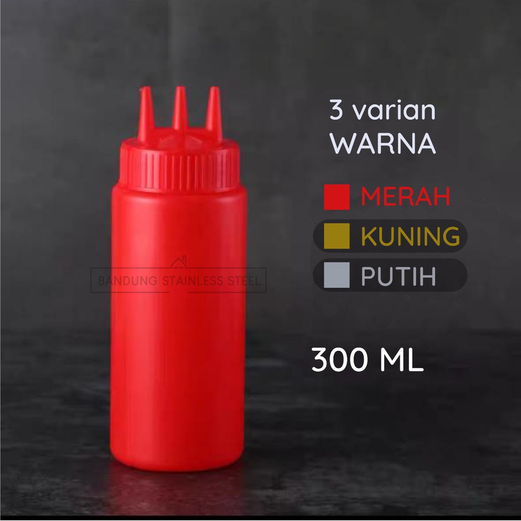 Jual Botol Saos 3 lubang Dengan garis Dispenser botol buat saos botol ...
