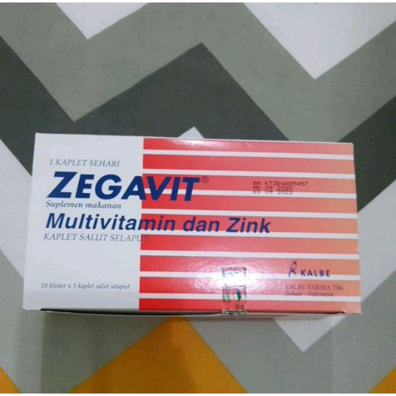 Jual zegavit multivitamin dan zink (1 strip isi 5 tablet) | Shopee ...