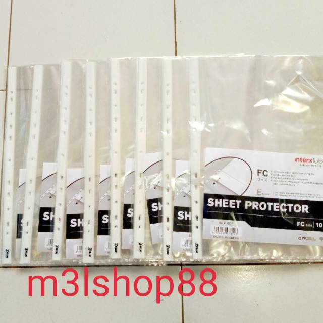 Jual Sheet protector F4 / folio Inter x-10 lembar | Shopee Indonesia