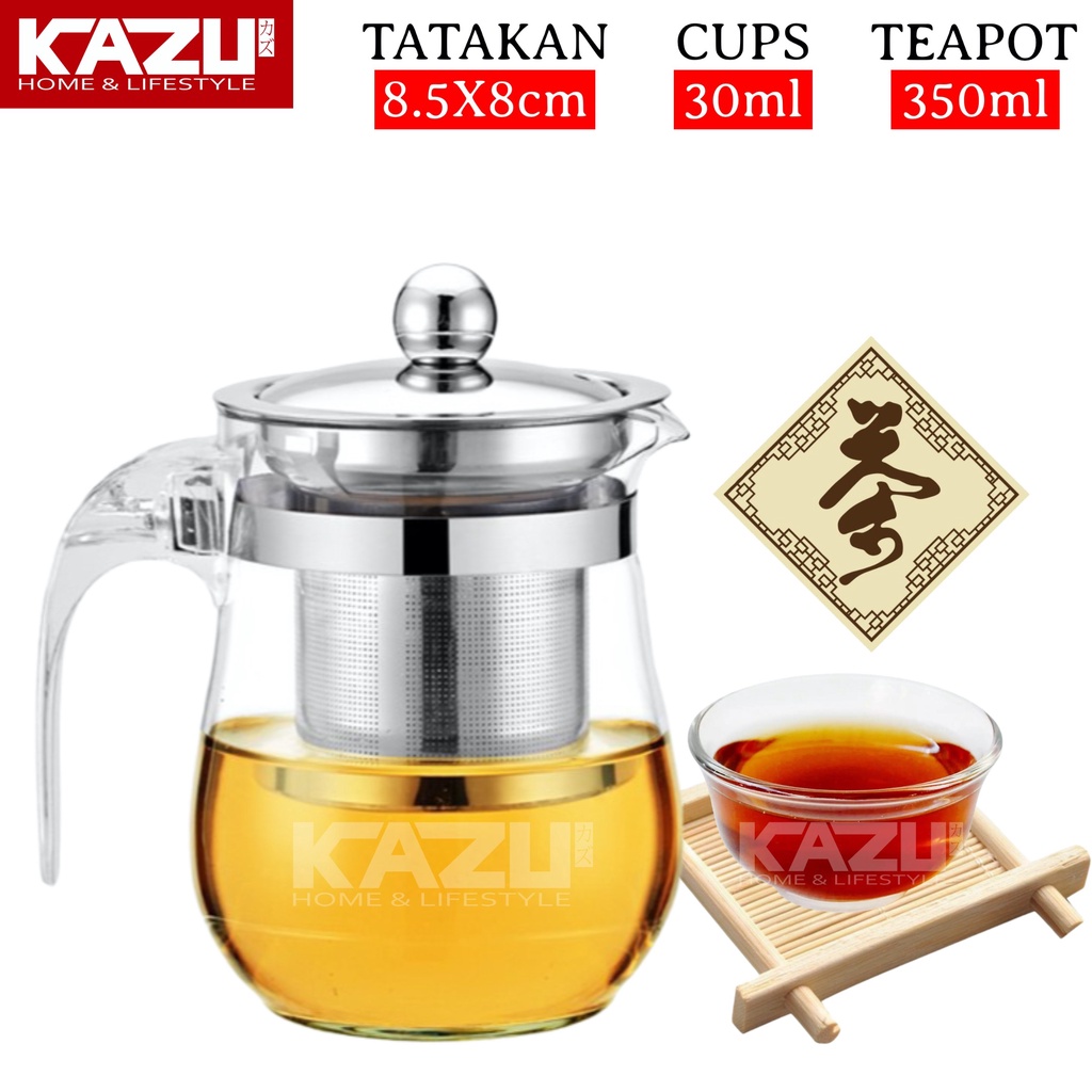 Jual KAZU TEAPOT KACA 350ML C16 STAINLESS STRAINER TEKO SEDUH CHINESE ...