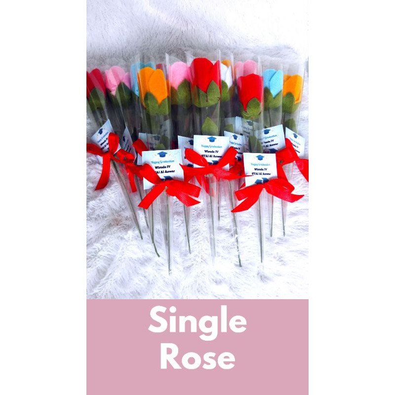 Jual Bunga mawar flanel / buket mawar satu tangkai | Shopee Indonesia