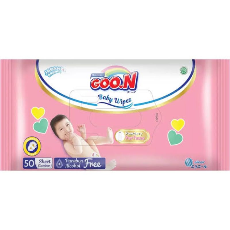 Jual goon elleair wipes tissue tissu tisu basah perfume powder 50s 50 ...
