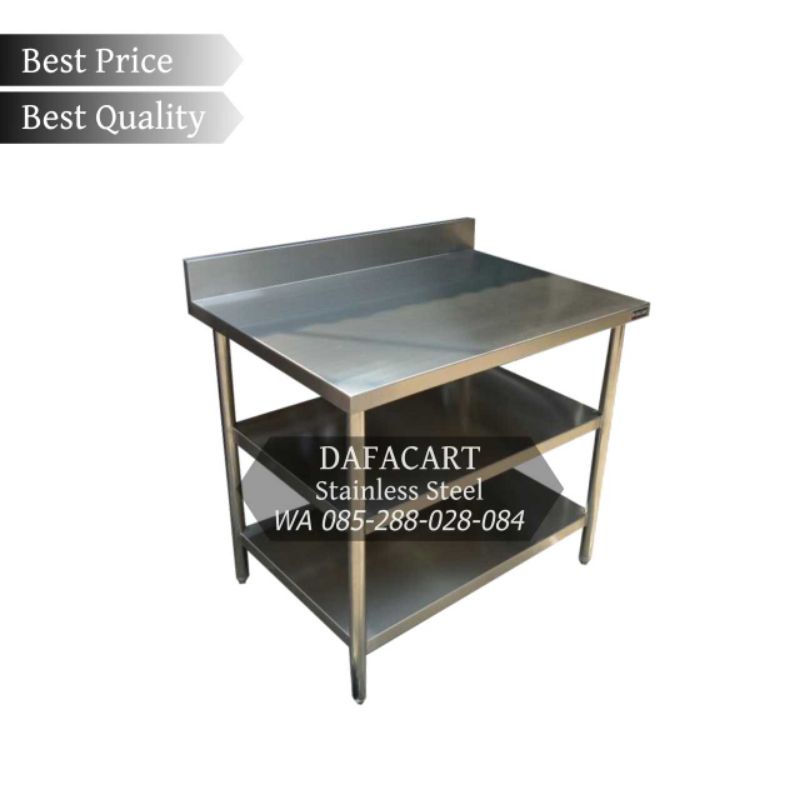 Jual Meja Stainless Meja Kerja Dapur Dengan 2 Rak Bawah | Shopee Indonesia