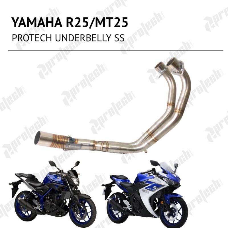 Jual Header Custom 54 mm underbelly kolong yamaha mt25 r25 | Shopee ...