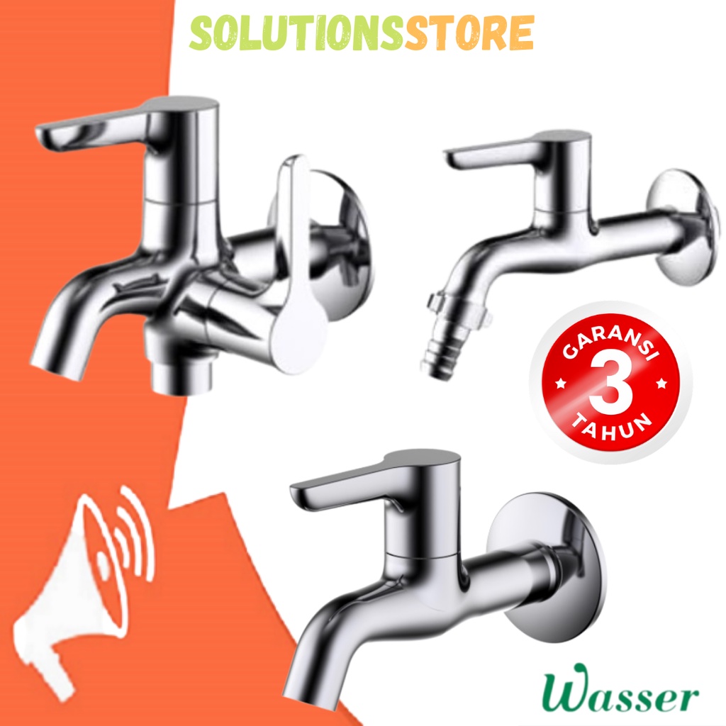 Jual Wasser Keran Air Kran Air Mesin Cuci Wastafel Panjang Stainless Steel Tembok 2 Cabang ...