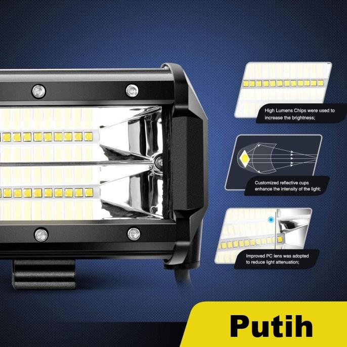 Jual Lampu Tembak Sorot LED Bar Cree CWL 24 Mata 2 Susun Motor Mobil 72watt | Shopee Indonesia
