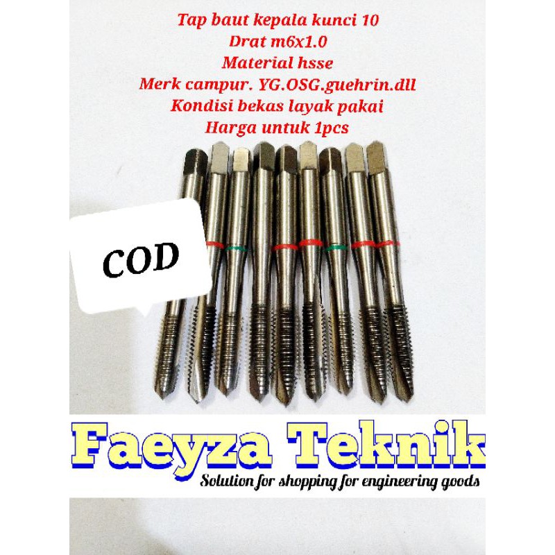 Jual Tap baut kepala kunci 10. m6x1.0 hsse Merk campur. bukan yamawa | Shopee Indonesia