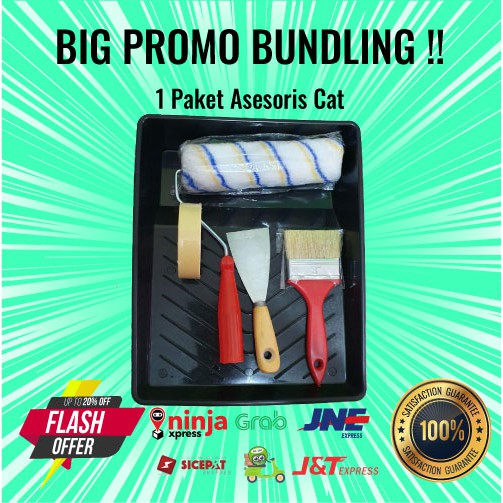Jual PAKET HEMAT ASESORIS CAT HINGGA 30% / Bak Cat + Roll 9 INCH + KUAS ...