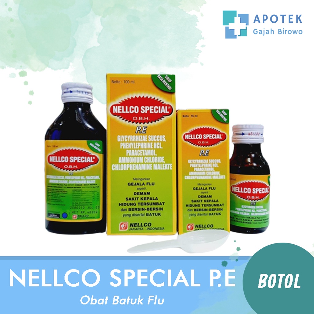 Jual OBH Nellco Special PE Sirup Obat Batuk Flu - 55 ml / 100 ml // OBH ...