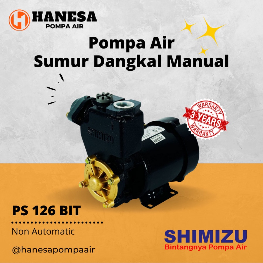 Jual Shimizu PS 126 BIT Pompa Air Sumur Dangkal Non Otomatis | Shopee ...