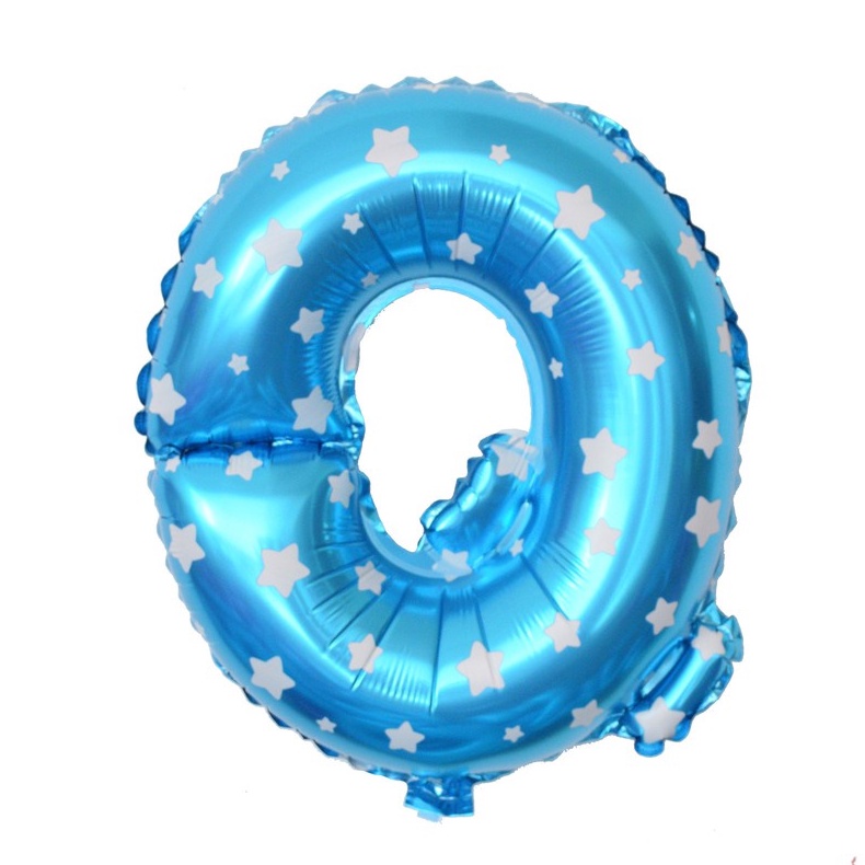 Jual DINOSO Balon Foil Huruf Biru 16 Inch 40cm A-Z Angka Biru 0-9 Biru ...
