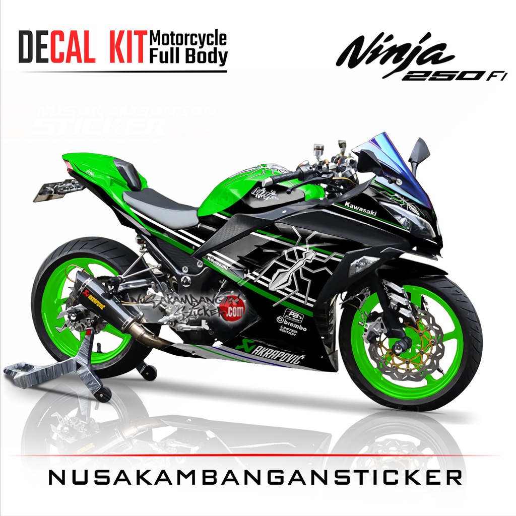 Jual Stiker Decal Motor Kawasaki Ninja 250 fi Full Body Semut Hitam ...