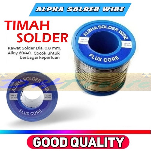 Jual Alpha Timah Solder Wire Flux Core Ukuran Diameter 0.8mm 250gram 60 ...