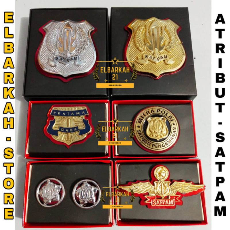 Jual ATRIBUT SATPAM/PIN MITRA POLRI/ KEWENANGAN CROME/GOLD/WING SATPAM ...
