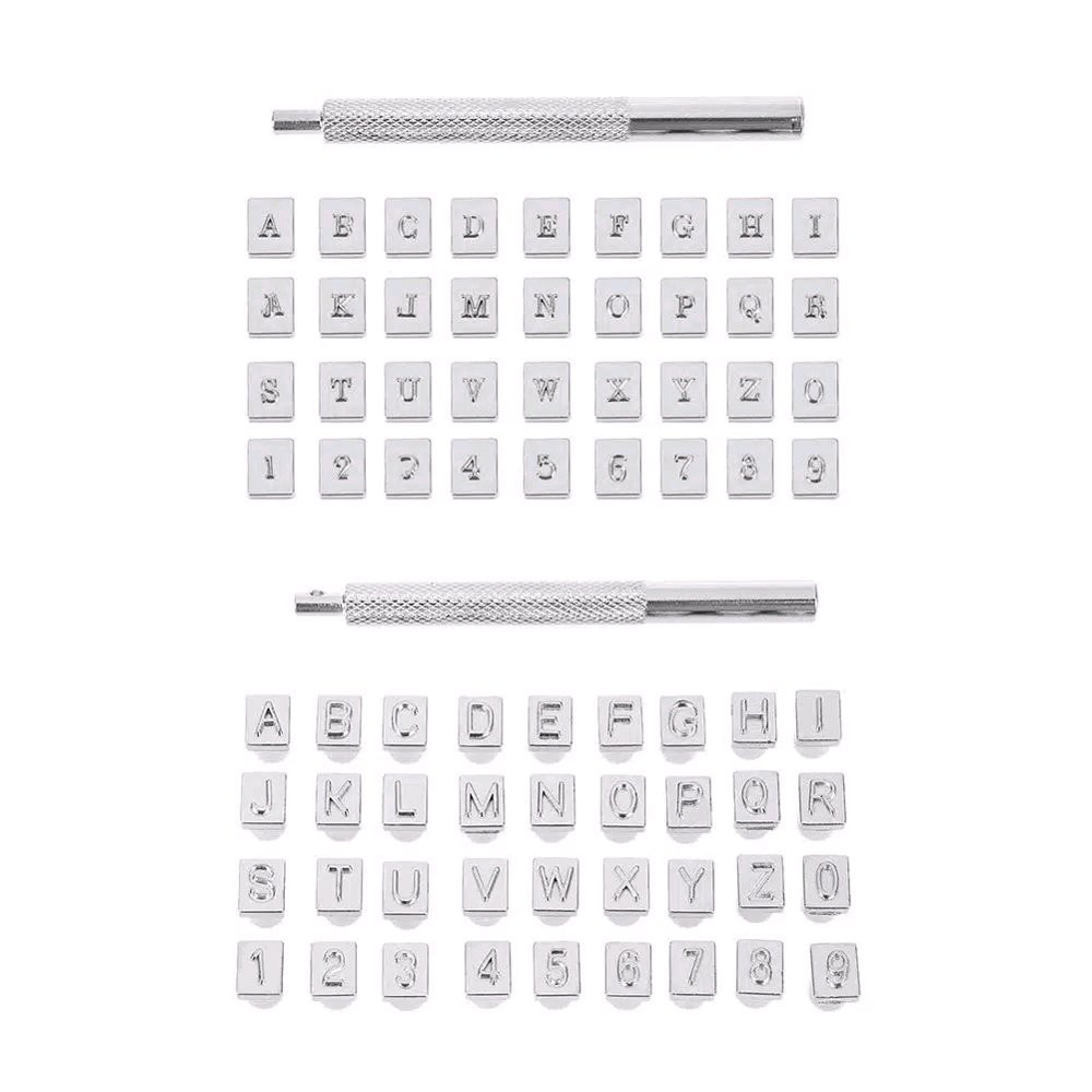 Jual Alphabet Number Punch letter Set 36 pcs leather drip stamp ...