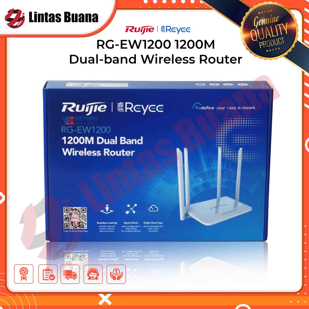 Jual RUIJIE REYEE RG EW1200 1200M Dual-band Wireless Router Wave2 ...