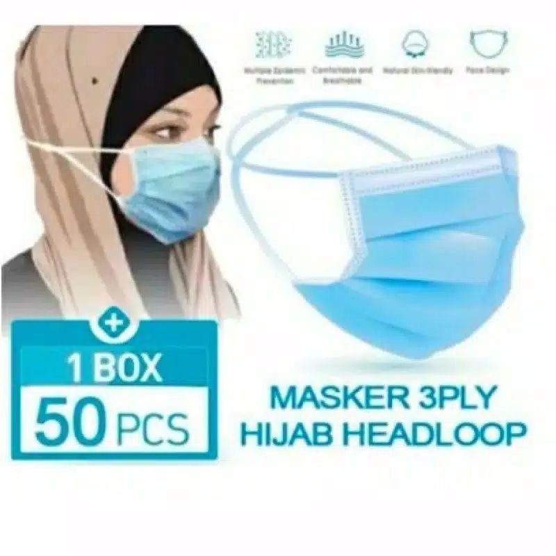 Jual masker hijab/masker haedloop/masker ijin Kemenkes | Shopee Indonesia