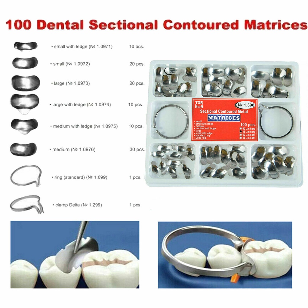 Jual Dental Matrix Sectional Contoured Metal / Matriks Sektional ...