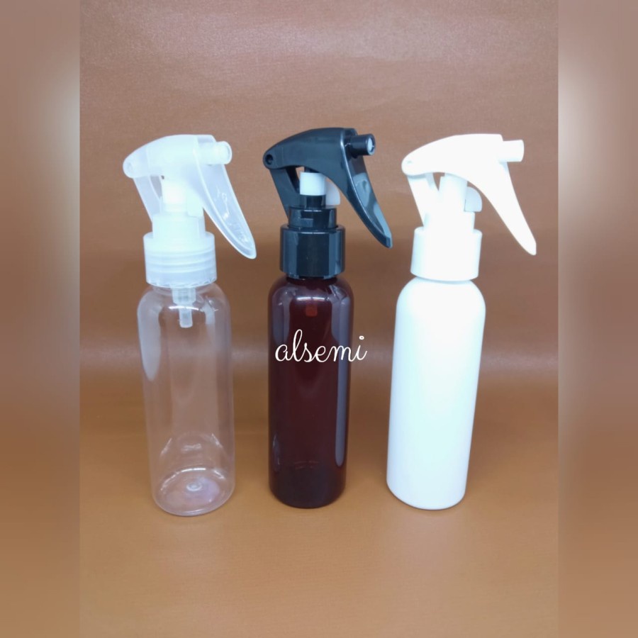 Jual Botol Spray Trigger 100ml Tutup Clear dan Putih Susu Botol PET 100ml | Shopee Indonesia