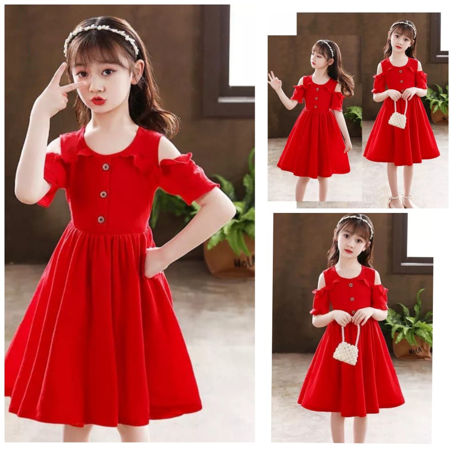 Jual Dress Anak Perempuan Pesta Natal Import Korea Dress Sabrina Remaja ...