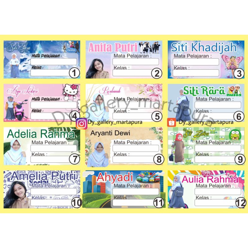 Jual ISI 20 LEMBAR STIKER LABEL MATA PELAJARAN UNTUK ANAK SEKOLAH ...