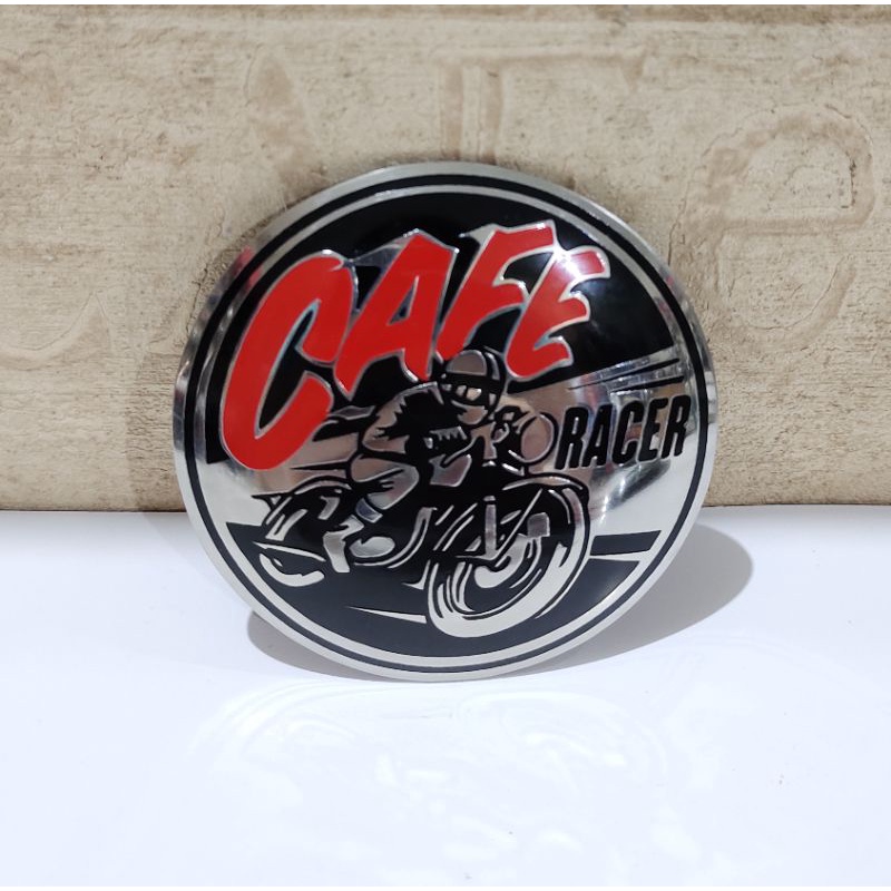 Jual Emblem Logo CAFERACER Cafe Racer Stainless Anti Karat Diameter 8 ...