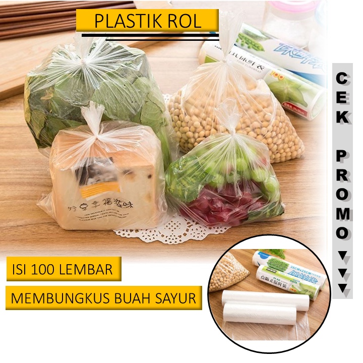 Jual Kantong Plastik Roll Gulungan Bungkus Bening Pembungkus Buah Sayur ...