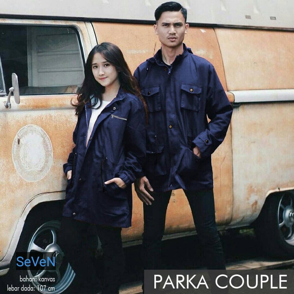 Jual Jaket Couple Parka Kanvas Pria Wanita | Shopee Indonesia