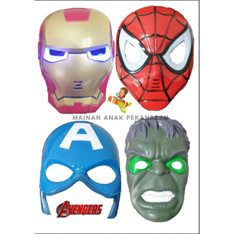 Jual Mainan Topeng Avengers Anak/Topeng Anak LED/Mainan Topeng Anak ...